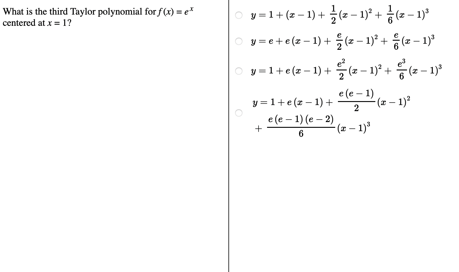 Solved What is the third Taylor polynomial for f(x)=ex | Chegg.com