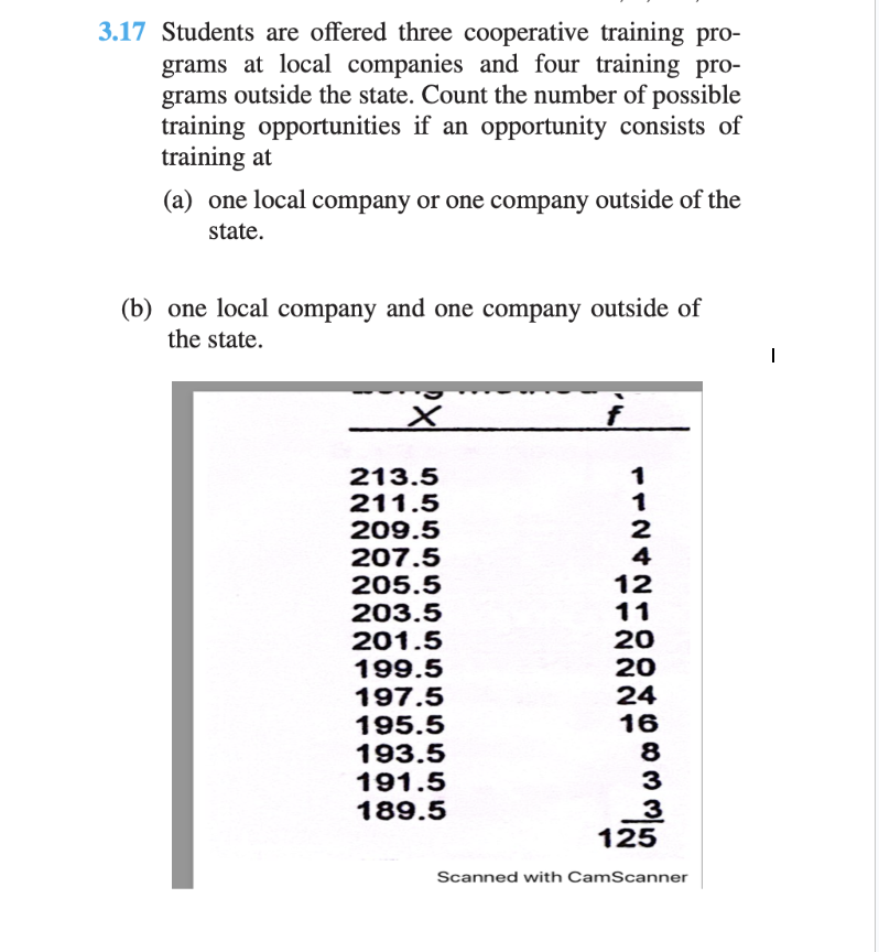 Solved 3.17 ﻿Students are offered three cooperative training | Chegg.com