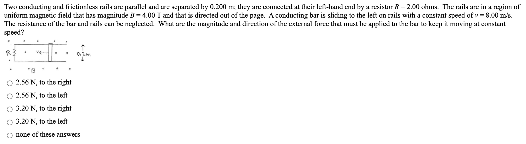 Solved Two conducting and frictionless rails are parallel | Chegg.com