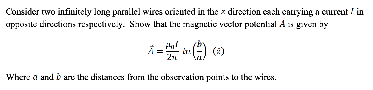 Solved Consider two infinitely long parallel wires oriented | Chegg.com