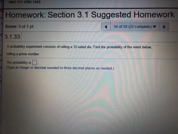 Solved A probability experiment consist of rolling a 12 | Chegg.com