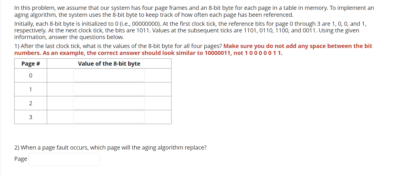 Solved In this problem, we assume that our system has four | Chegg.com