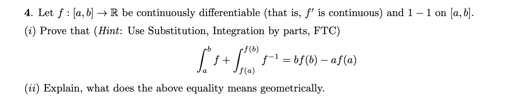 Solved 4. Let f : [a, b] → R be continuously differentiable | Chegg.com