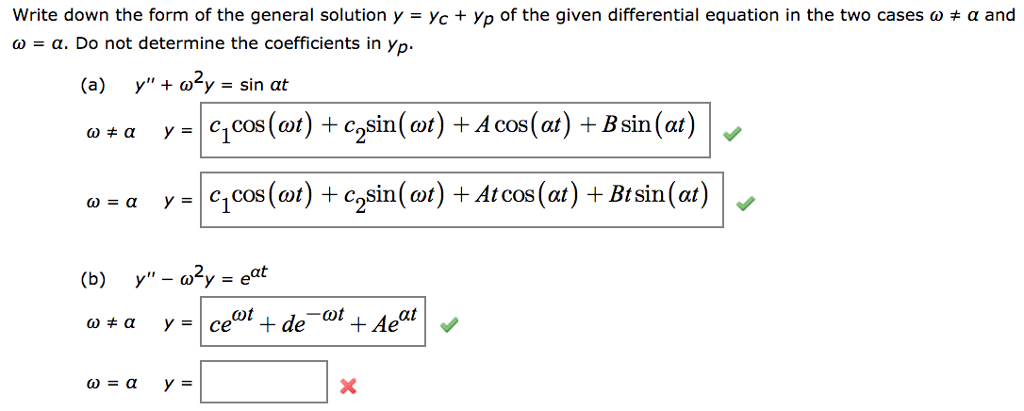 Solved Write down the form of the general solution y = yc + | Chegg.com