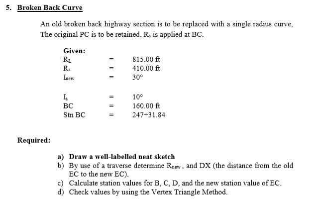 5. Broken Back Curve An old broken back highway | Chegg.com