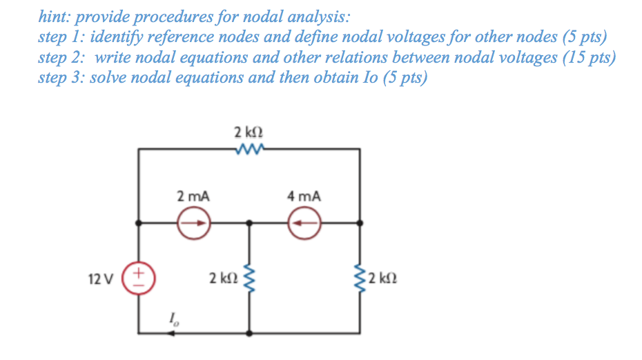 Solved hint: provide procedures for nodal analysis: step 1: | Chegg.com