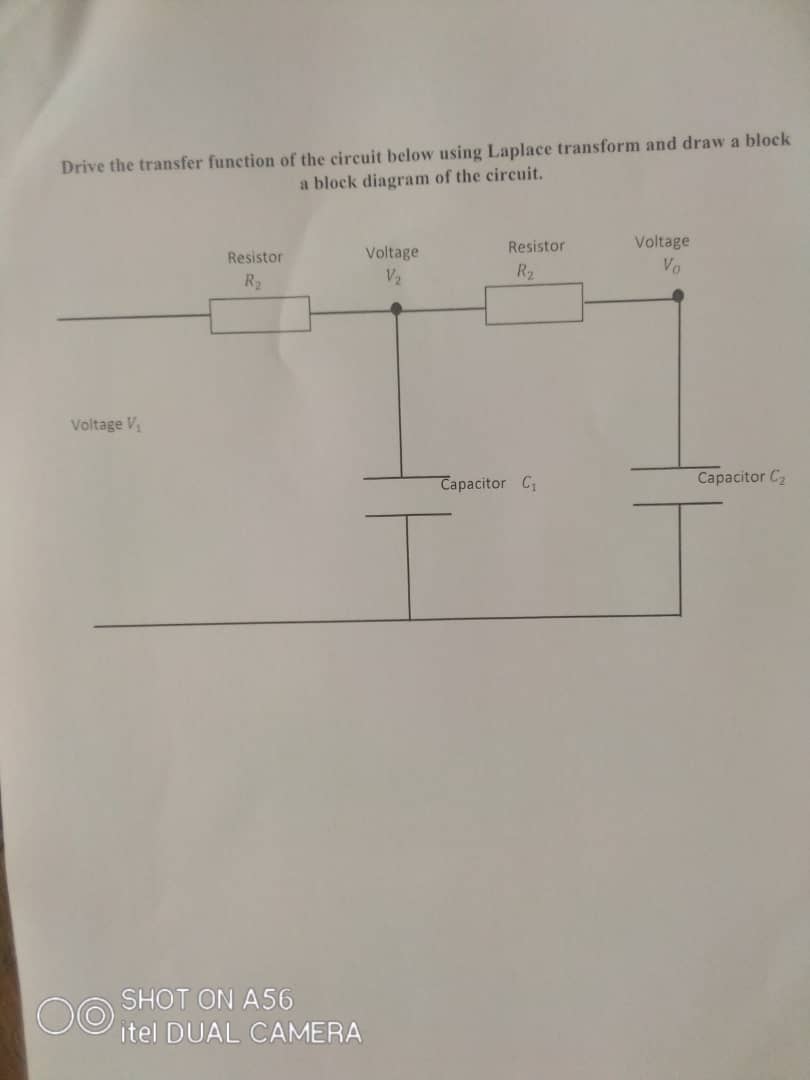 Solved Drive the transfer function of the circuit below | Chegg.com