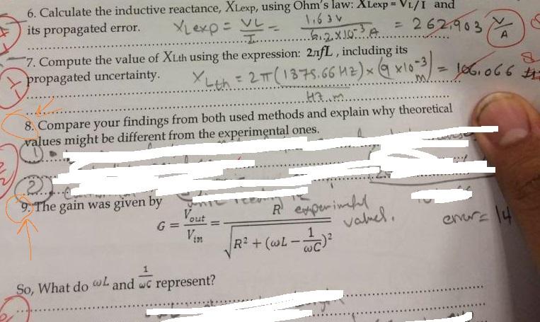 Solved = 262,903 6. Calculate the inductive reactance, | Chegg.com