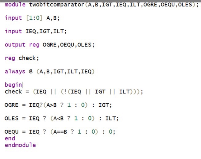 Solved Module Twobitcomparator Ca B Igt