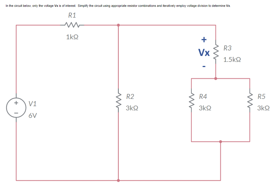 Solved In the circuit below, only the voltage Vx is of | Chegg.com
