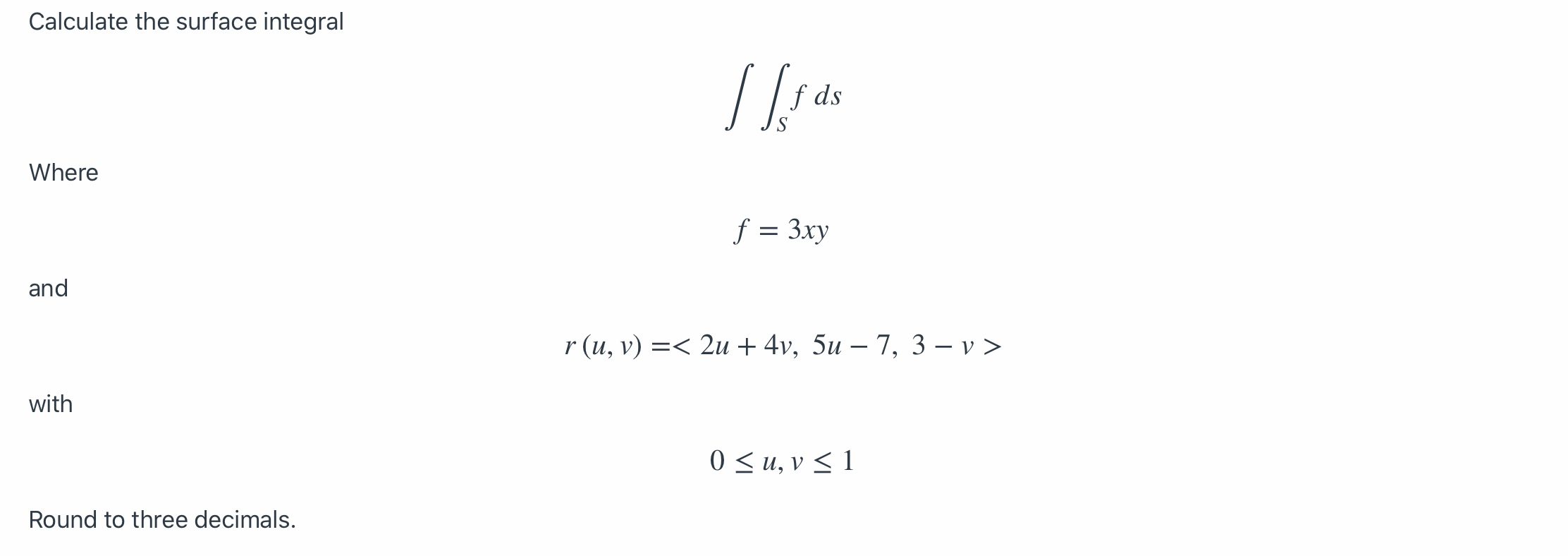 Solved Calculate the surface integral f ds Where f = 3xy and | Chegg.com