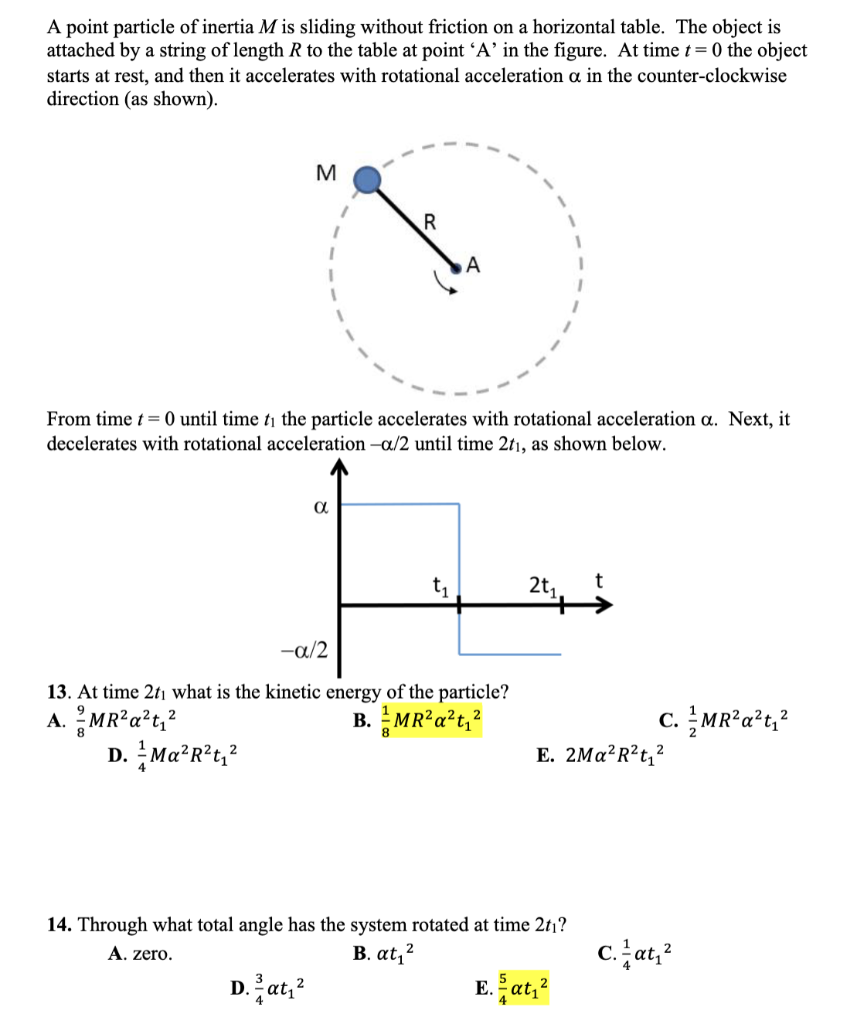 Solved A point particle of inertia M is sliding without | Chegg.com