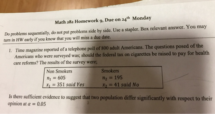 Solved Math 282 Homework 9, Due on 24th Monday Do problems | Chegg.com