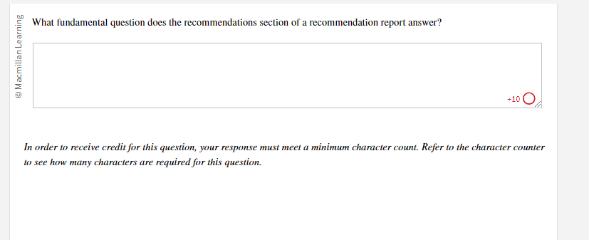 Solved What fundamental question does the recommendations | Chegg.com