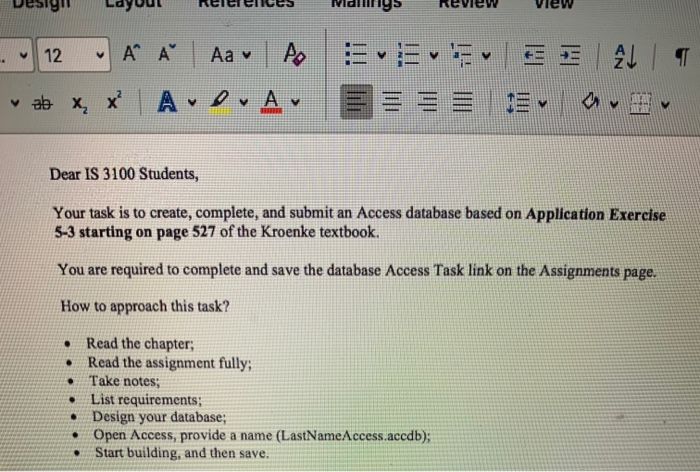 Solved Solve this Access Task for Information systems | Chegg.com