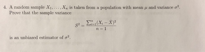 Solved take n from a population with mean μ and variance σ2 | Chegg.com