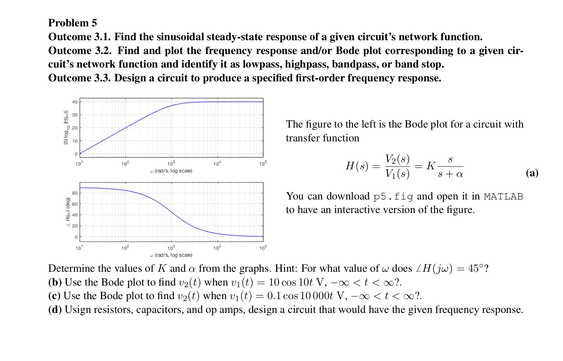 Solved Outcome 3.1. Find the sinusoidal steady-state | Chegg.com