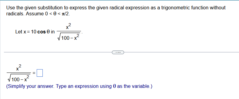 Solved Use the given substitution to express the given | Chegg.com