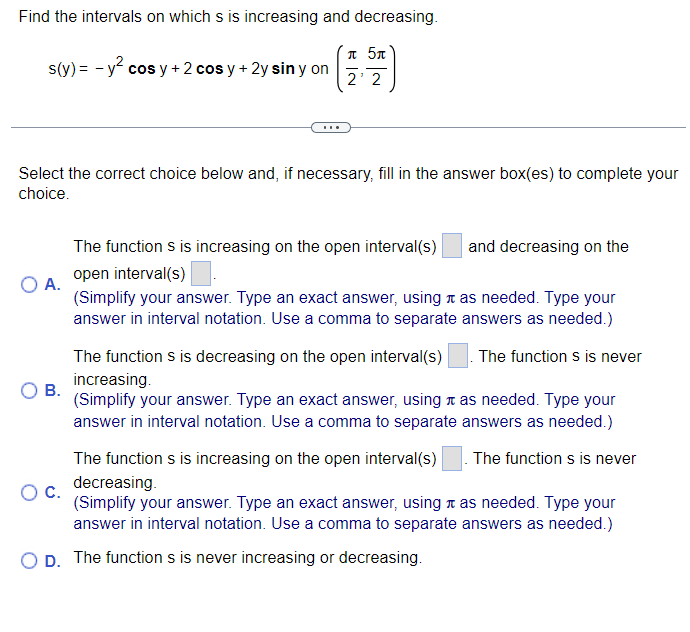Solved Find the intervals on which s is increasing and | Chegg.com