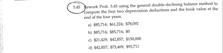 5.45 Rework Prob. 5.43 using the general | Chegg.com