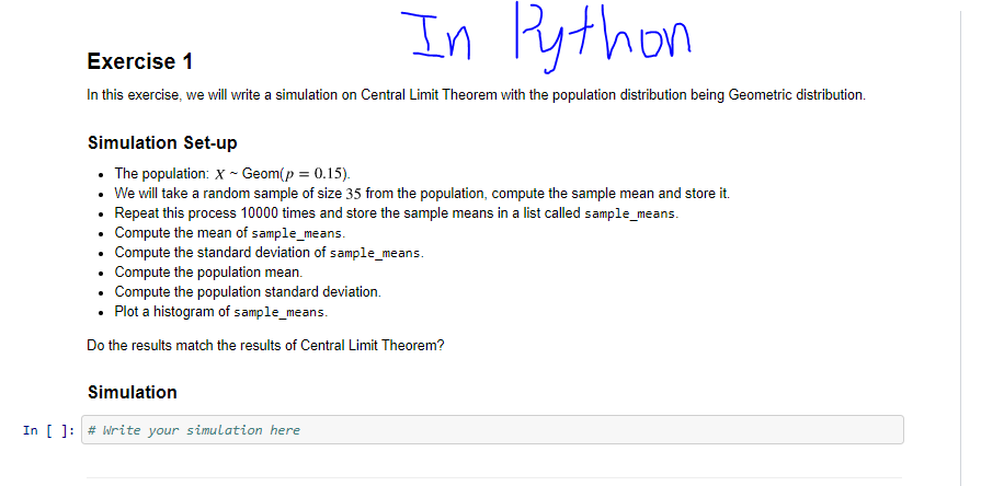Solved In Python Exercise 1 In this exercise, we will write | Chegg.com
