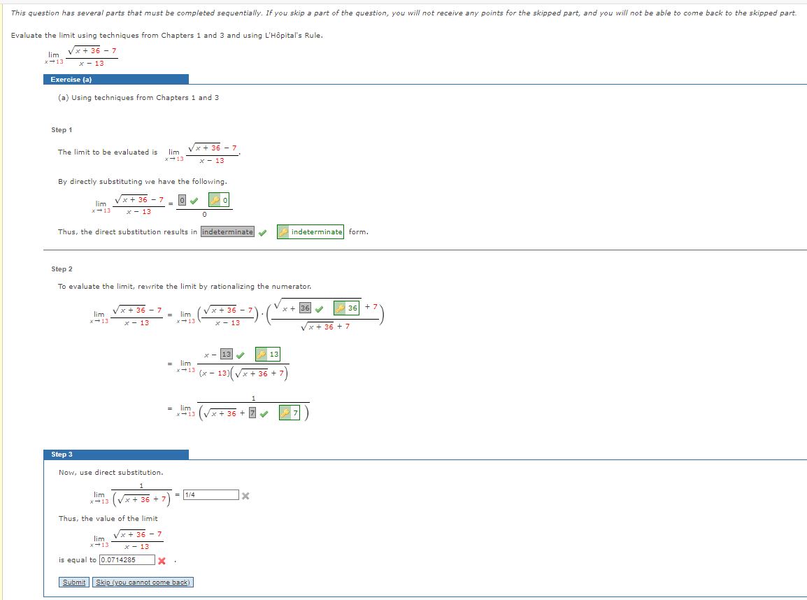 Solved Evaluate the limit using techniques from Chapters 1 | Chegg.com