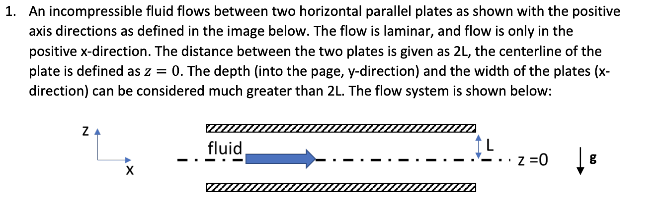 Solved 1. An incompressible fluid flows between two | Chegg.com