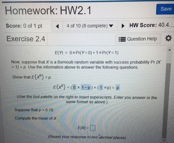 Solved Homework: HW2.1 Save HW Score: 40.4. Score: 0 of 1 pt | Chegg.com Solved Homework: HW2.1 Save HW Score: 40.4. Score: 0 of 1 pt | Chegg.com