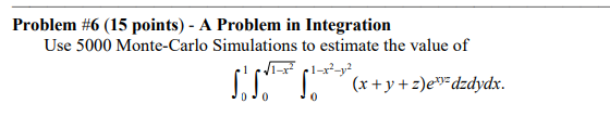Solved Problem #6 (15 points) - A Problem in Integration Use | Chegg.com