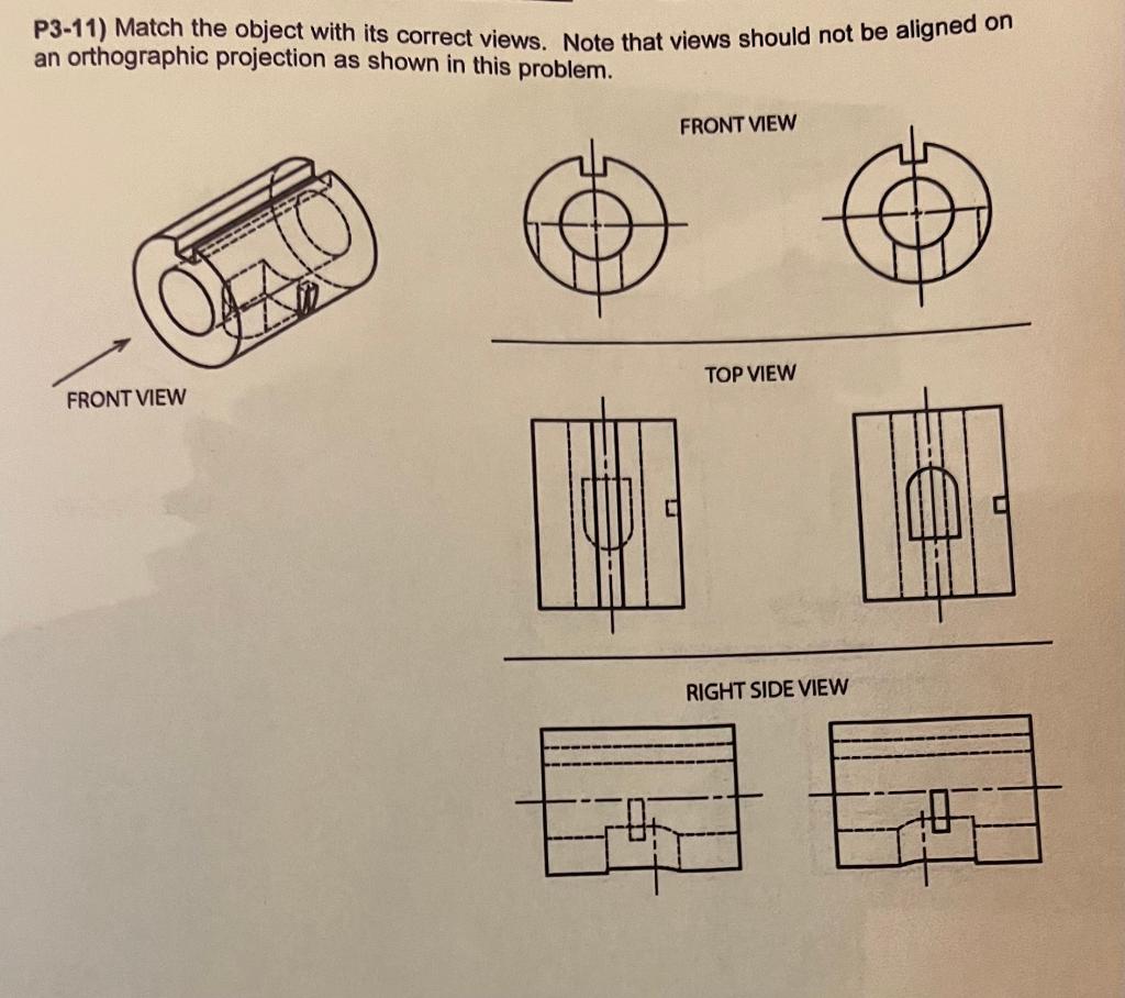 Solved P3-11) Match the object with its correst viowa Nint | Chegg.com