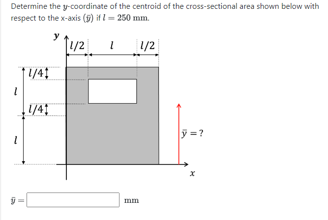 Solved Determine the y-coordinate of the centroid of the | Chegg.com