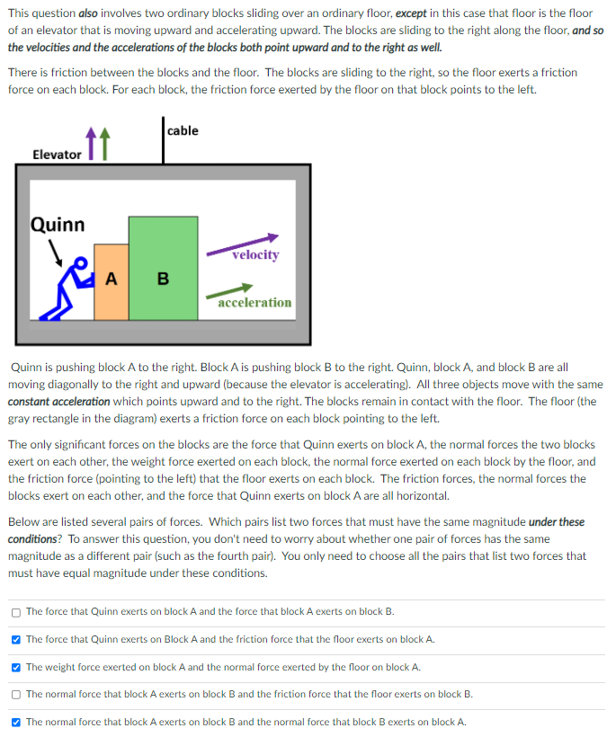 Solved This question also involves two ordinary blocks | Chegg.com