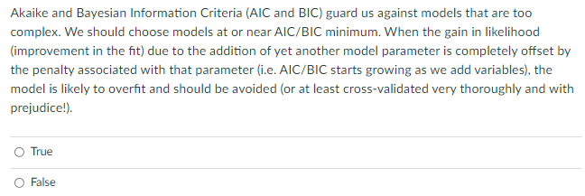 Solved Akaike and Bayesian Information Criteria (AIC and | Chegg.com
