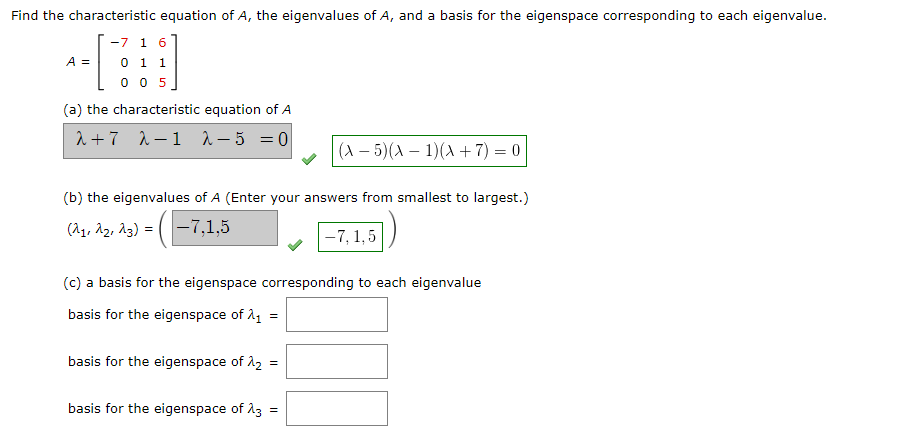 Solved Find the characteristic equation of A, | Chegg.com