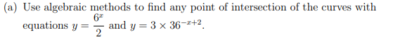 Solved (a) Use algebraic methods to find any point of | Chegg.com