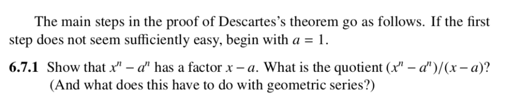 Solved The main steps in the proof of Descartes's theorem go | Chegg.com
