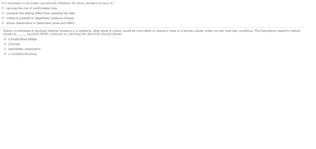 Solved It is important to formulate operational definitions | Chegg.com