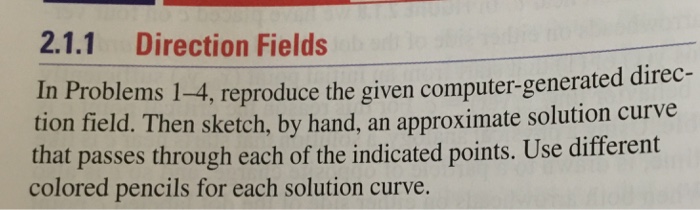 Solved 2 1 1 Direction Fields Problems 1 4 Reproduce The
