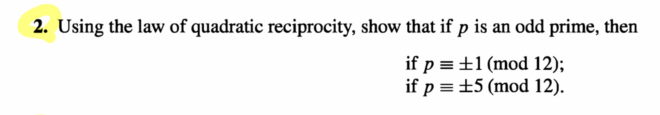 Using the law of ﻿quadratic reciprocity, show that | Chegg.com