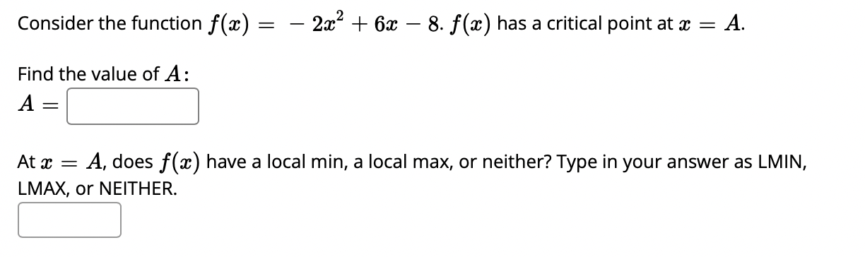 Solved = - Consider the function f(x) - 4x2 + 6x – 6. f(x) | Chegg.com