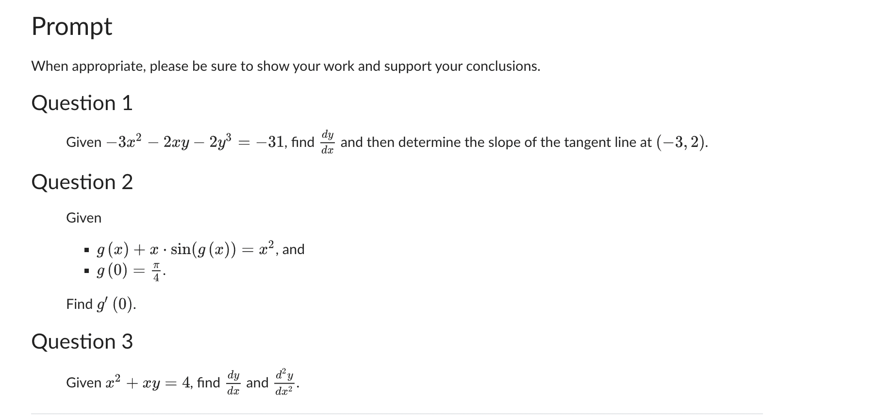 Solved Use The Implicit Differentiation For All Chegg