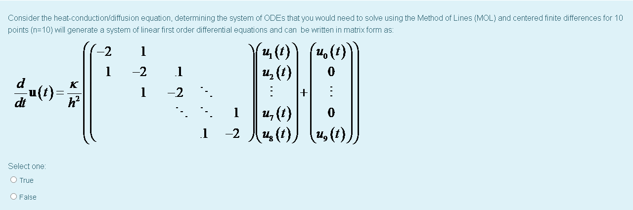 Solved Consider the heat-conduction/diffusion equation, | Chegg.com