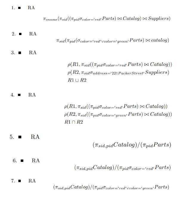 Solved Solve using Relational Algebra (A similar question | Chegg.com