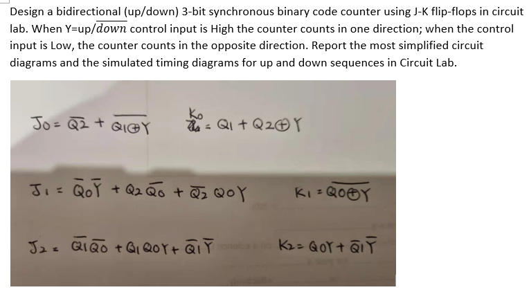 Solved Design a bidirectional (up/down) 3-bit synchronous | Chegg.com