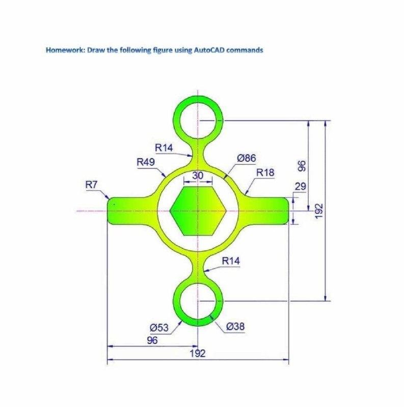 Solved Homework: Draw the following figure using AutoCAD | Chegg.com
