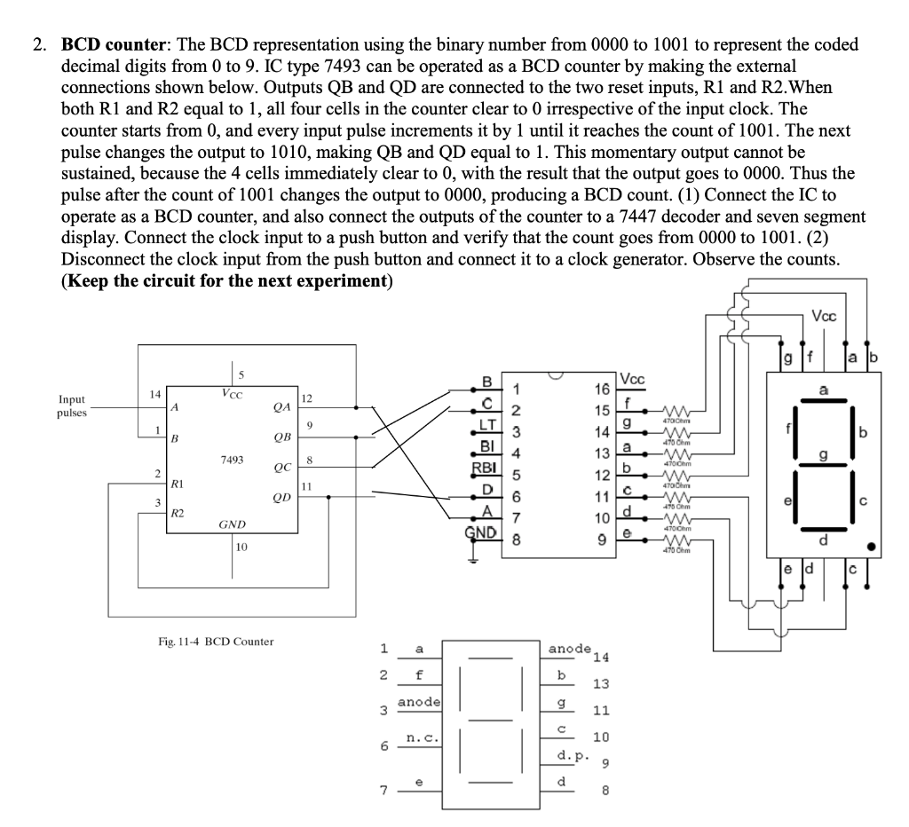 Solved 2. BCD counter: The BCD representation using the | Chegg.com