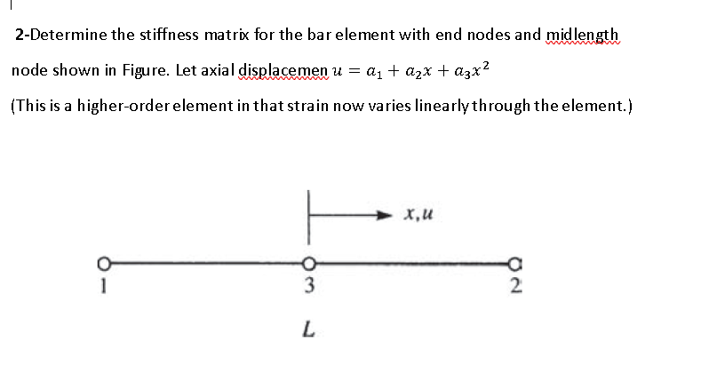 Solved 2-Determine the stiffness matrix for the bar element | Chegg.com