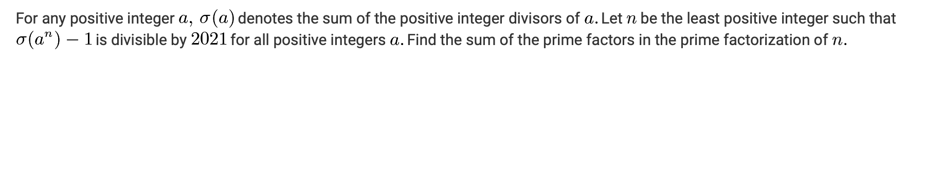 Solved For any positive integer a, o(a) denotes the sum of | Chegg.com