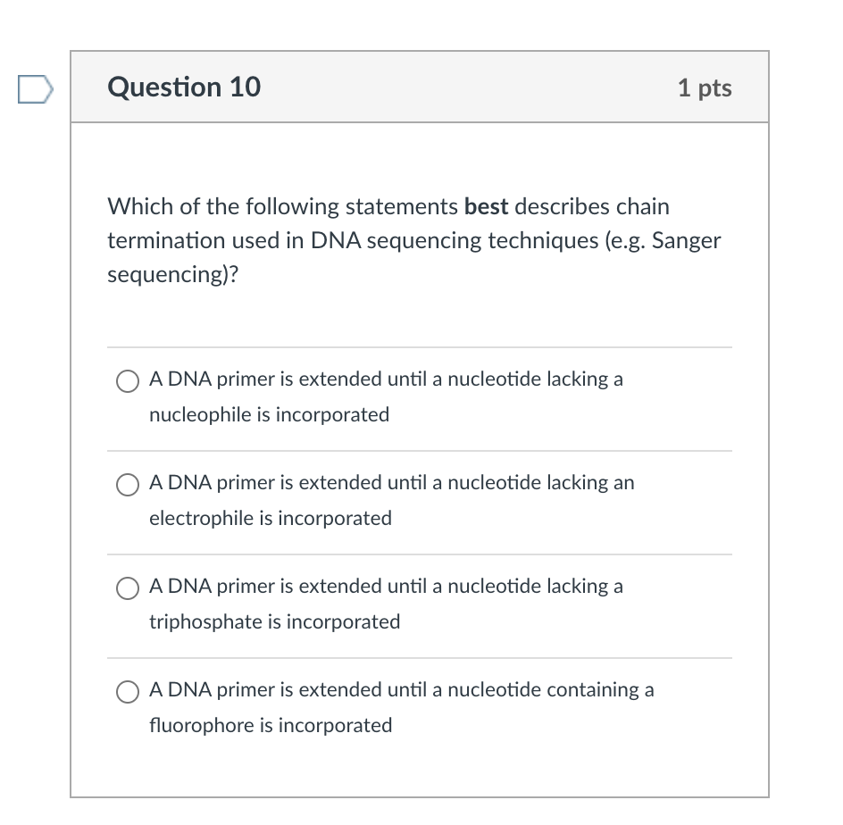 Solved Question 9 1 pts The chemical structure of a DNA | Chegg.com