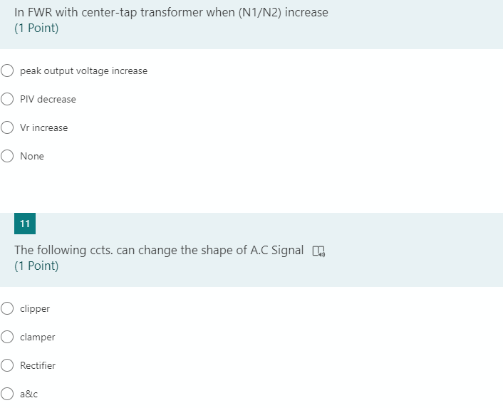 Solved In FWR with center-tap transformer when (N1/N2) | Chegg.com